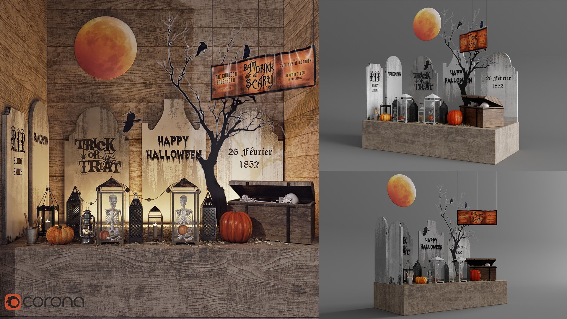 3D Halloween Decoration 3D Model - TurboSquid 2194313