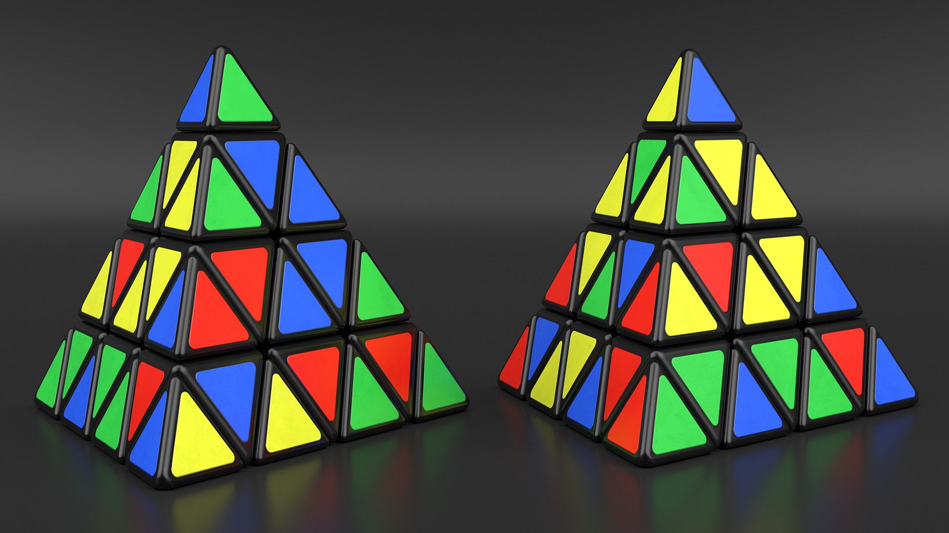 Rubik Pyramid Disassembled 3D Model - TurboSquid 2152615