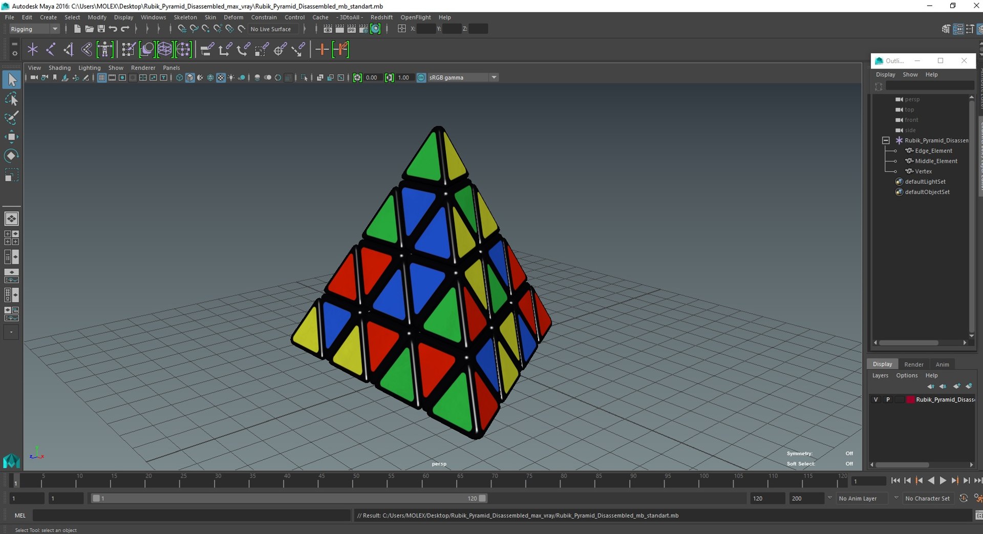 Rubik Pyramid Disassembled 3D model - TurboSquid 2152615