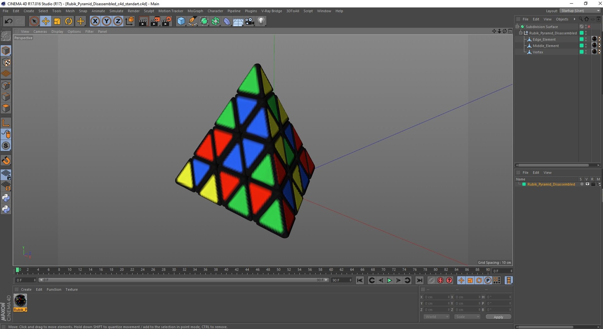 Rubik Pyramid Disassembled 3D model - TurboSquid 2152615