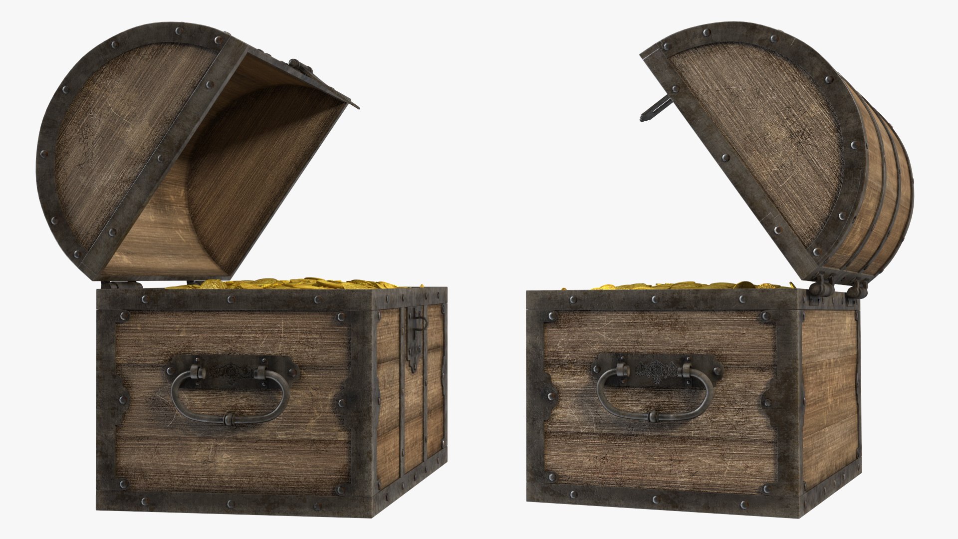 Treasure Chest With Gold Coins 3D Model - TurboSquid 2186015