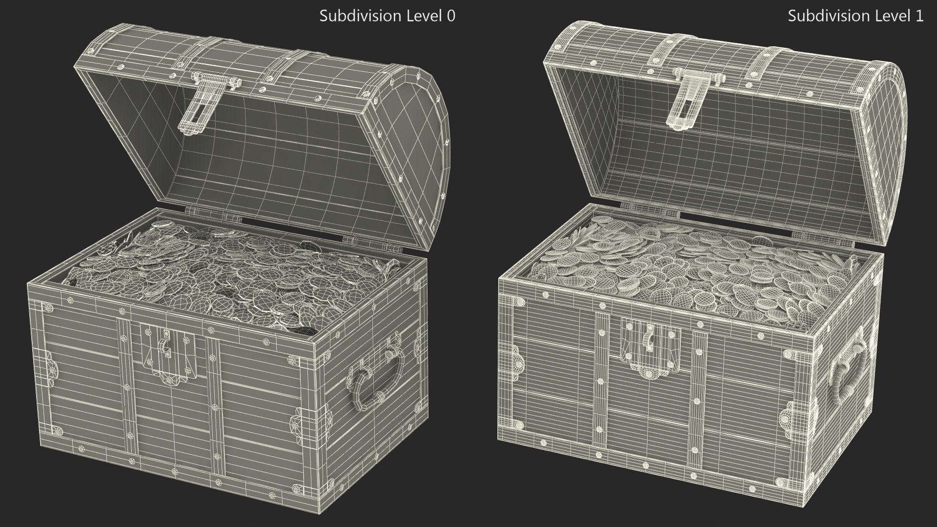 Treasure Chest With Gold Coins 3D Model - TurboSquid 2186015