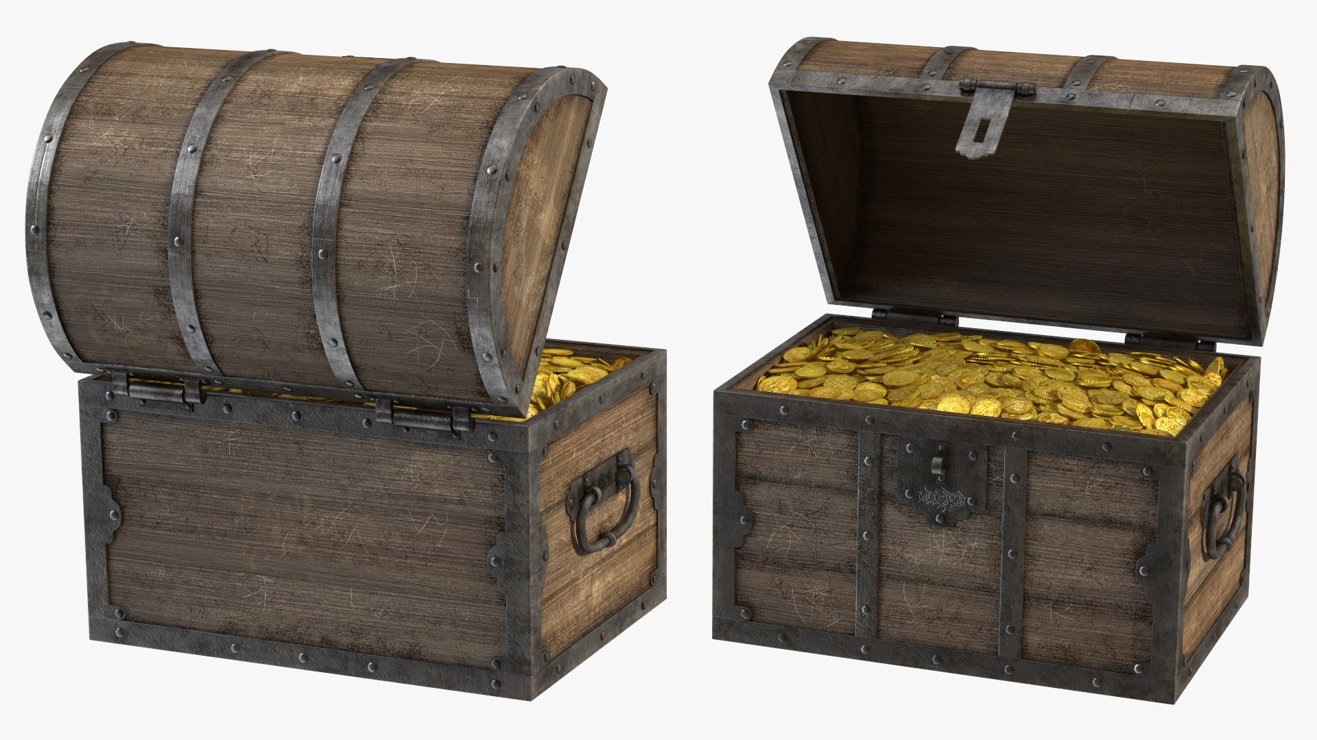Treasure Chest With Gold Coins 3D Model - TurboSquid 2186015