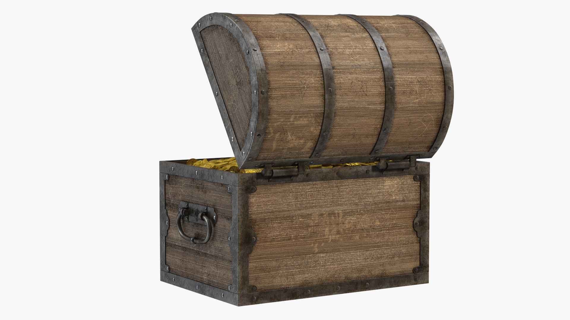 Treasure Chest With Gold Coins 3D Model - TurboSquid 2186015