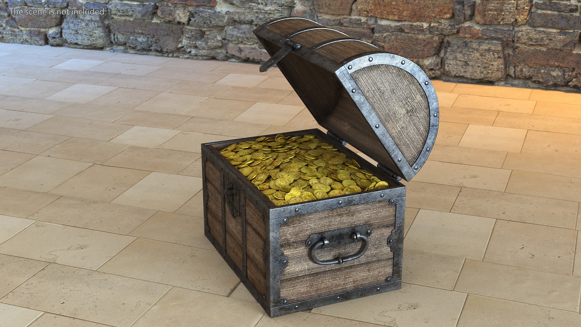 Treasure Chest With Gold Coins 3D Model - TurboSquid 2186015