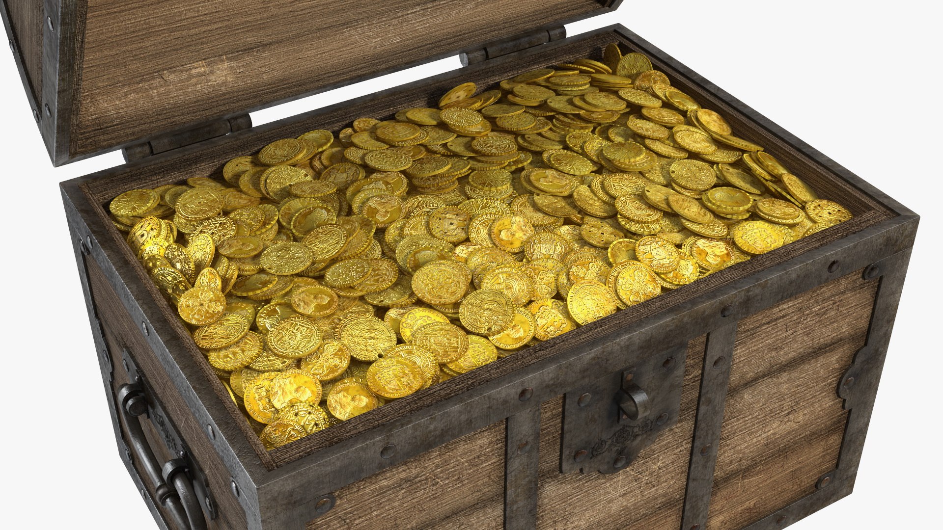 Treasure Chest With Gold Coins 3D Model - TurboSquid 2186015