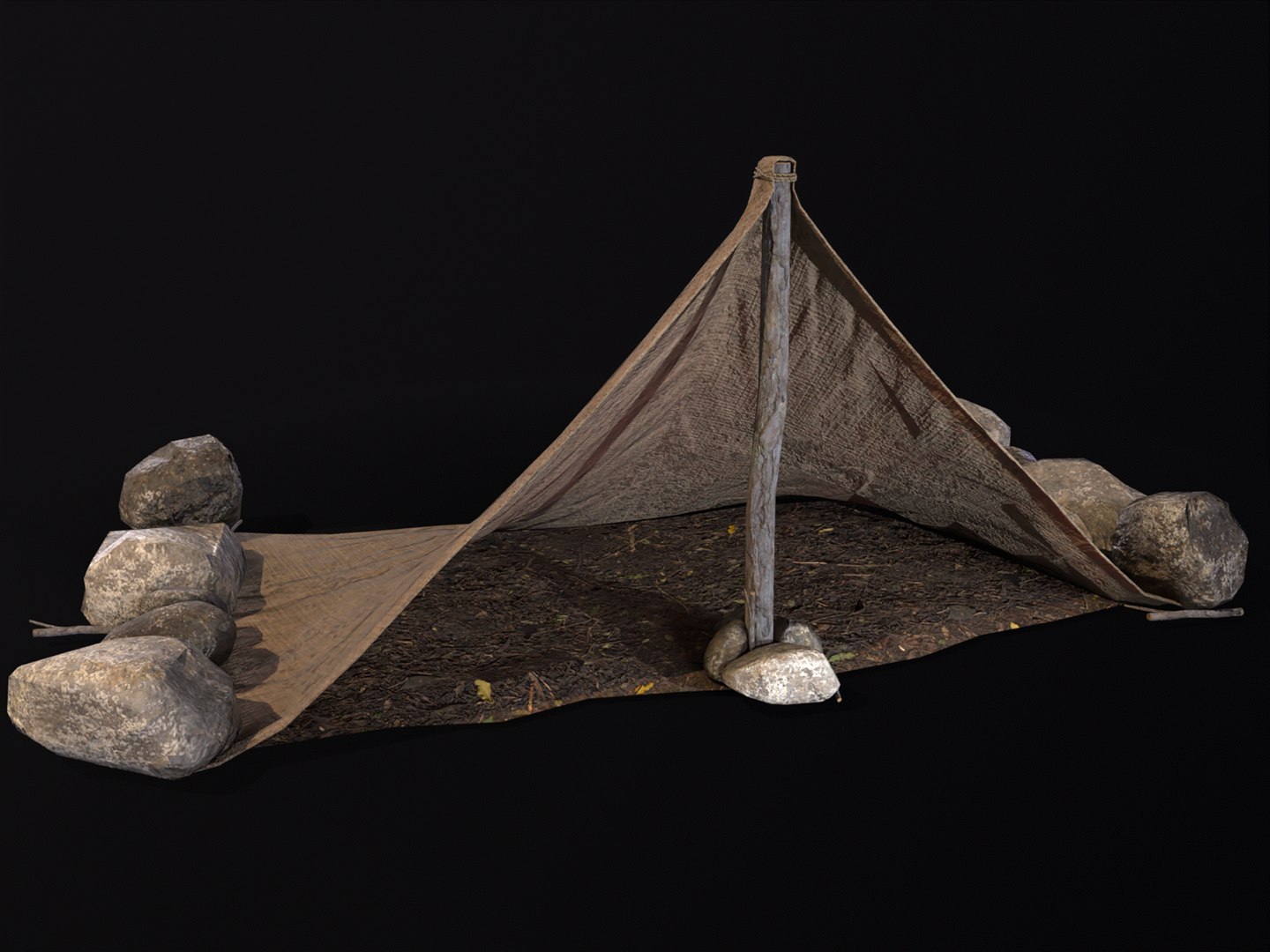 3D Medieval Rustic Tent Model - TurboSquid 2118168