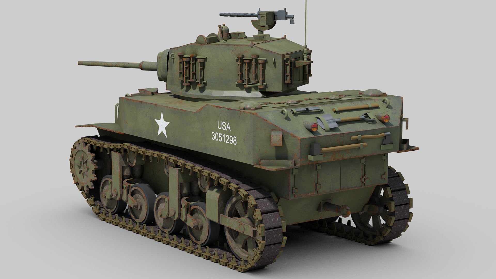Stuart M5A1 Light Tank 3D - TurboSquid 2360295