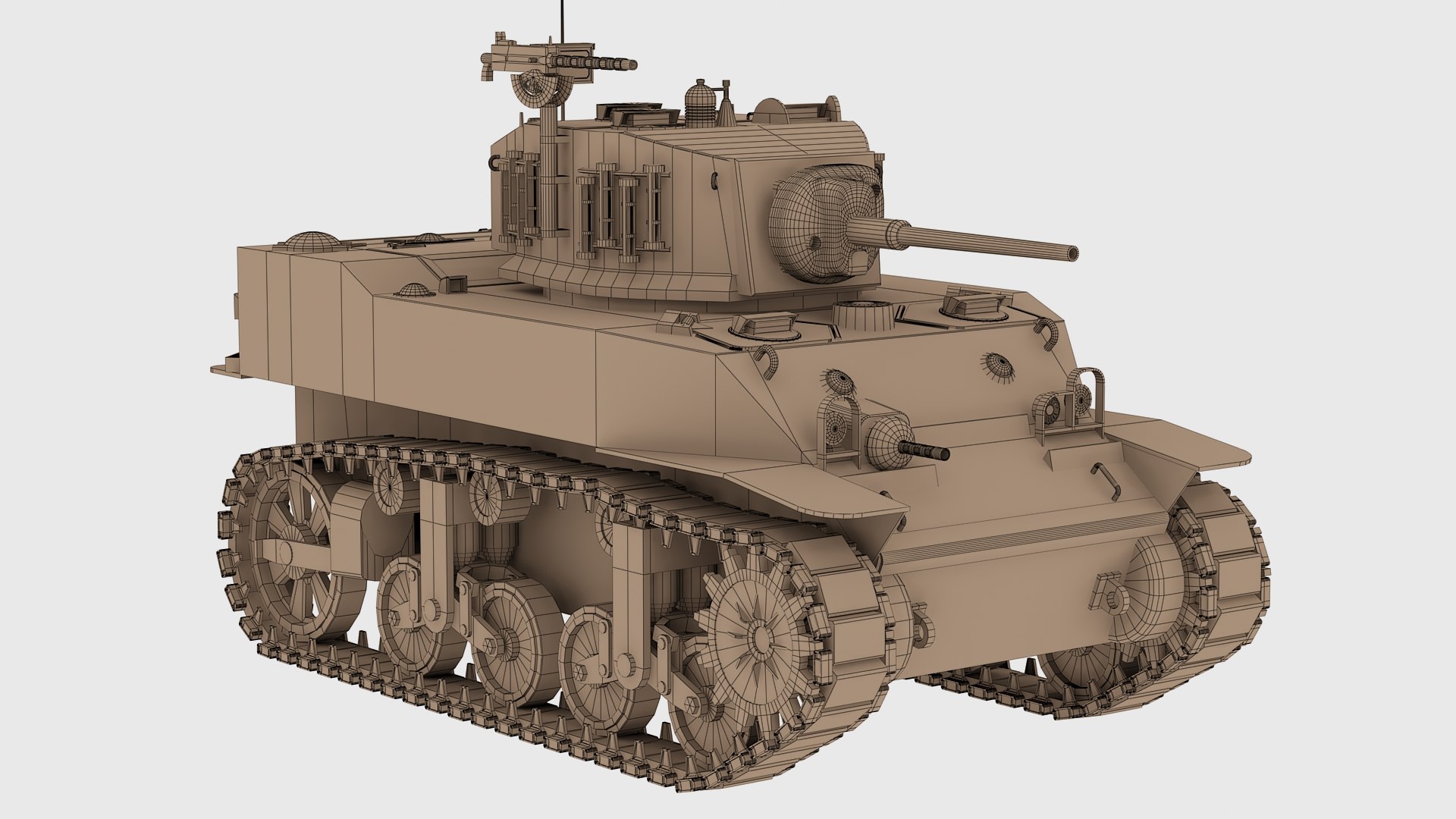 Stuart M5A1 Light Tank 3D - TurboSquid 2360295