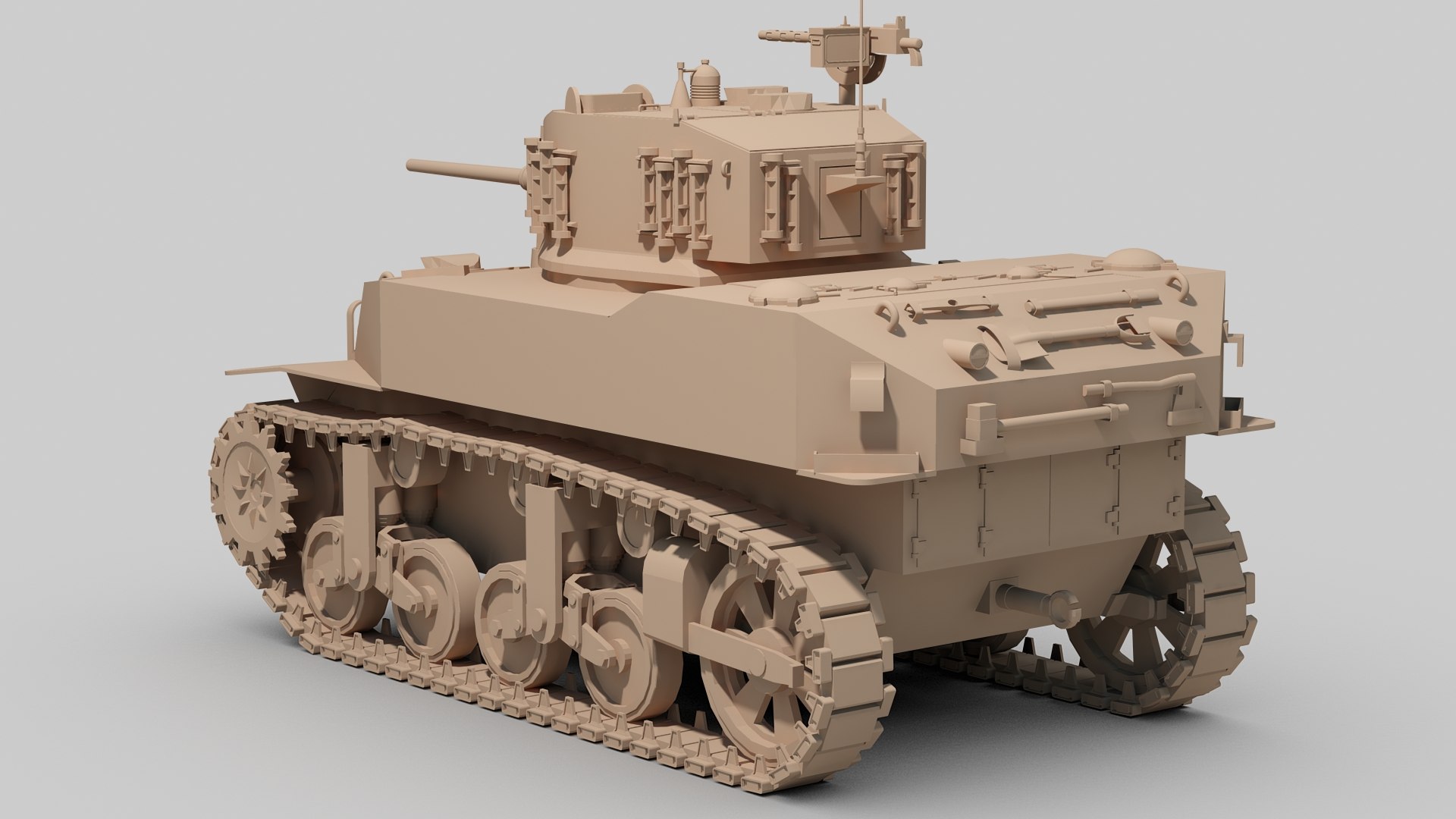 Stuart M5A1 Light Tank 3D - TurboSquid 2360295