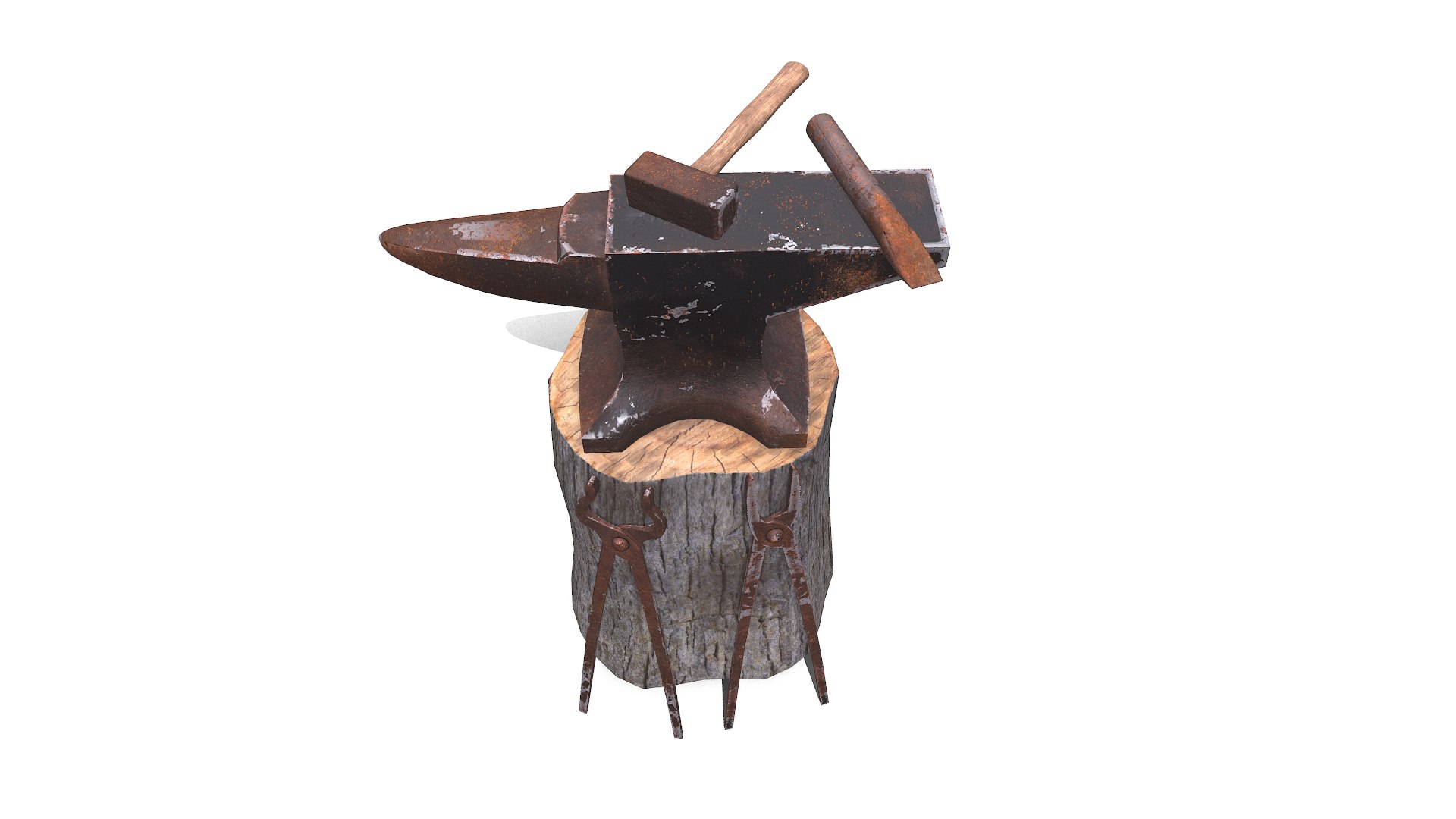 Old Anvil Set Low-poly PBR 3D Model - TurboSquid 2069398
