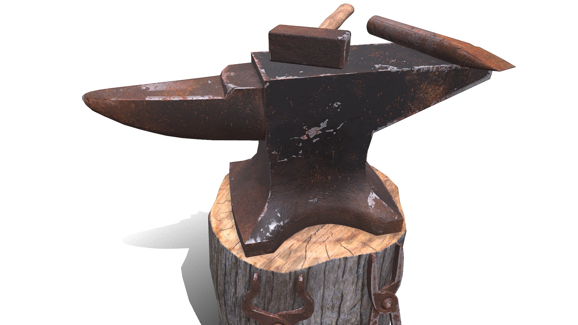 Old Anvil Set Low-poly PBR 3D Model - TurboSquid 2069398