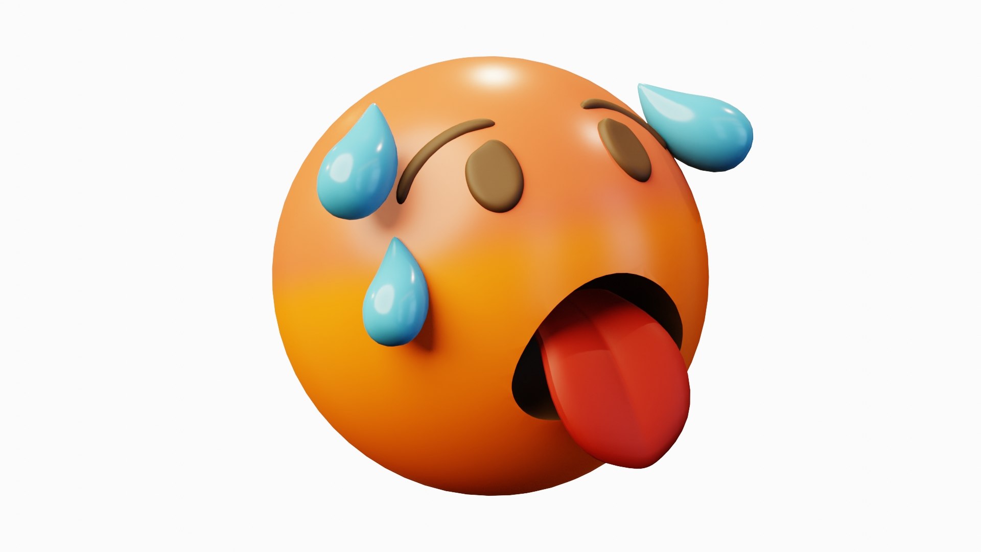 Overheated Face Emoticon Emoji or Smiley model - TurboSquid 2114052