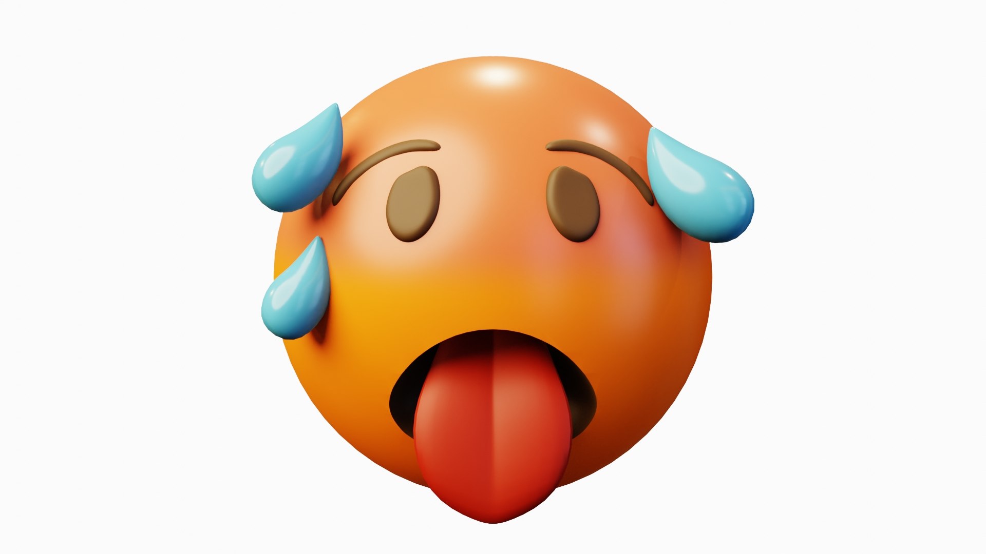 Overheated Face Emoticon Emoji Or Smiley Model - TurboSquid 2114052