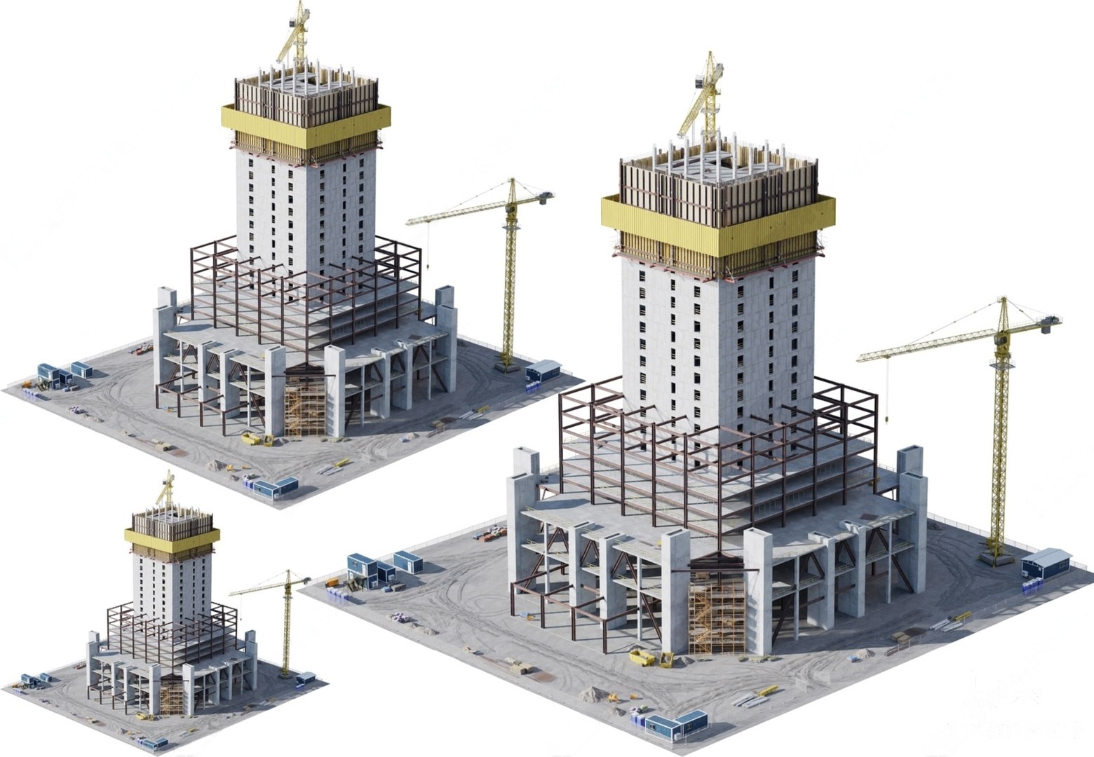 3D Model Under Construction Scene Building Site Construction Site ...
