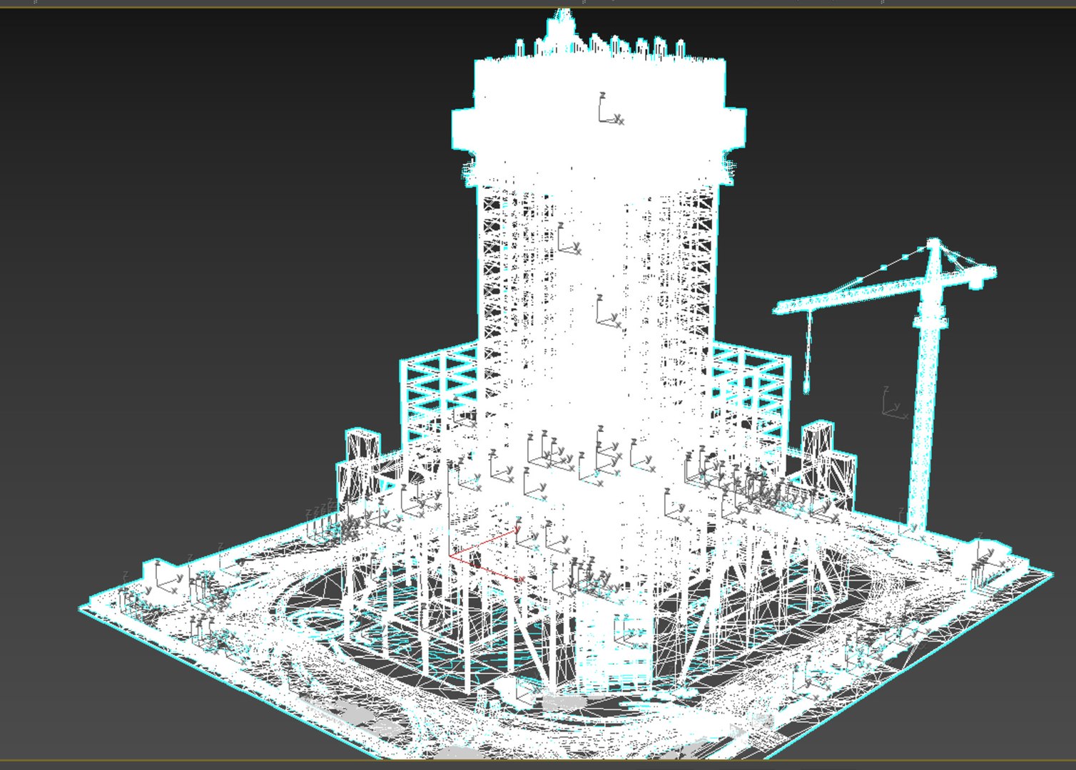3D Model Under Construction Scene Building Site Construction Site ...