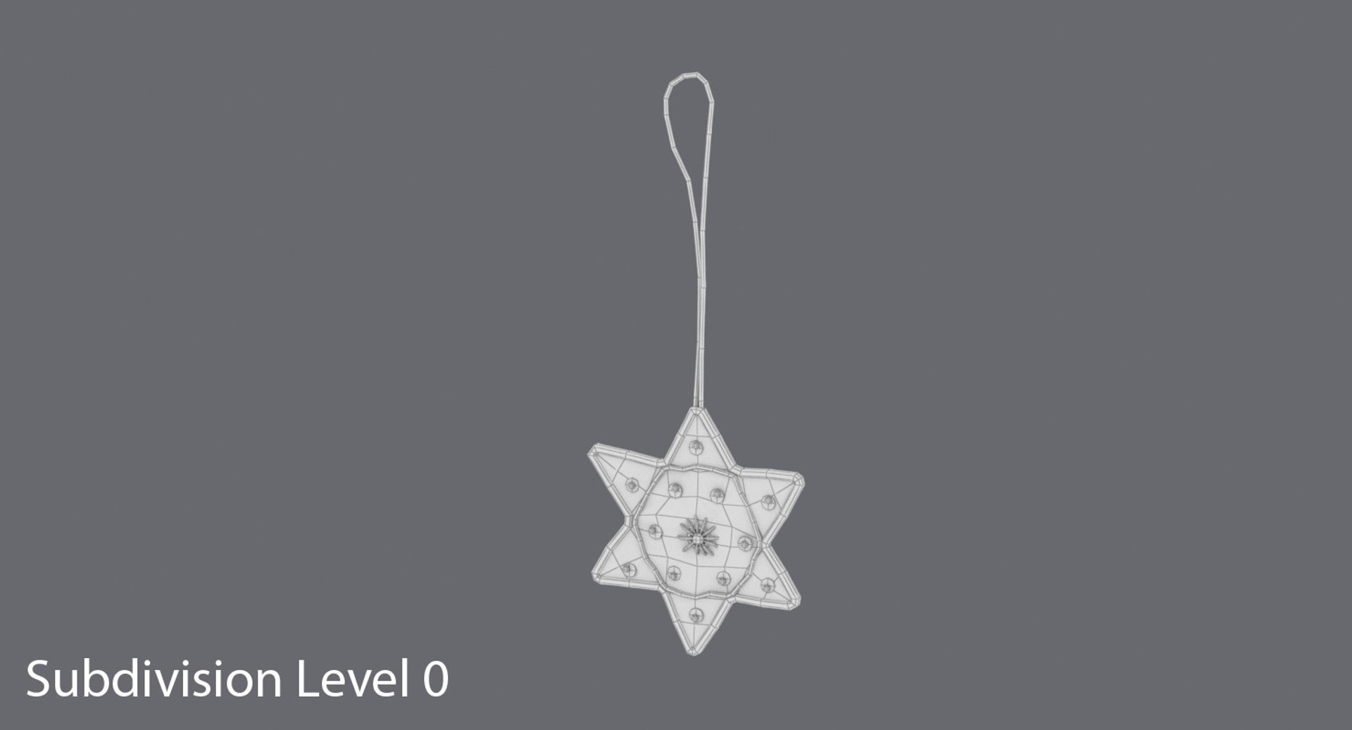 3d star david ornament 02 model