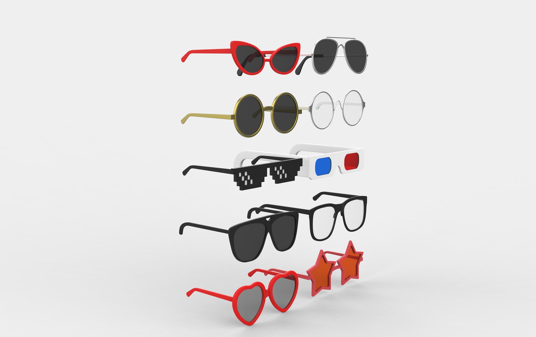 Sunglasses Pack 3D Model 3D Model - TurboSquid 2362042