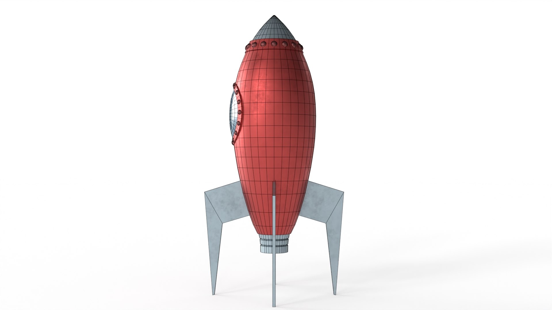 Red Metal Rocket 3D - TurboSquid 1652836