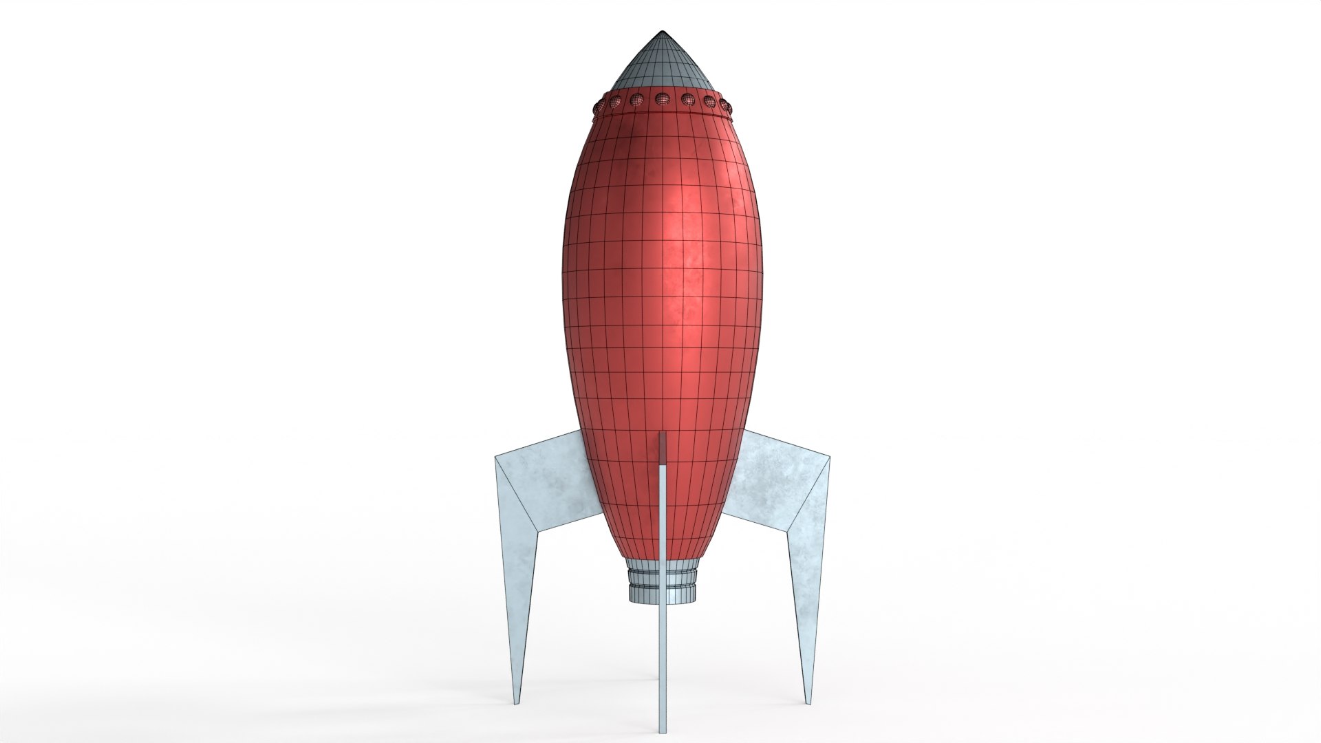 Red Metal Rocket 3D - TurboSquid 1652836