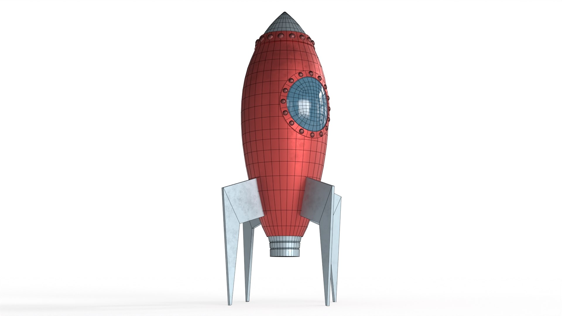 Red Metal Rocket 3D - TurboSquid 1652836