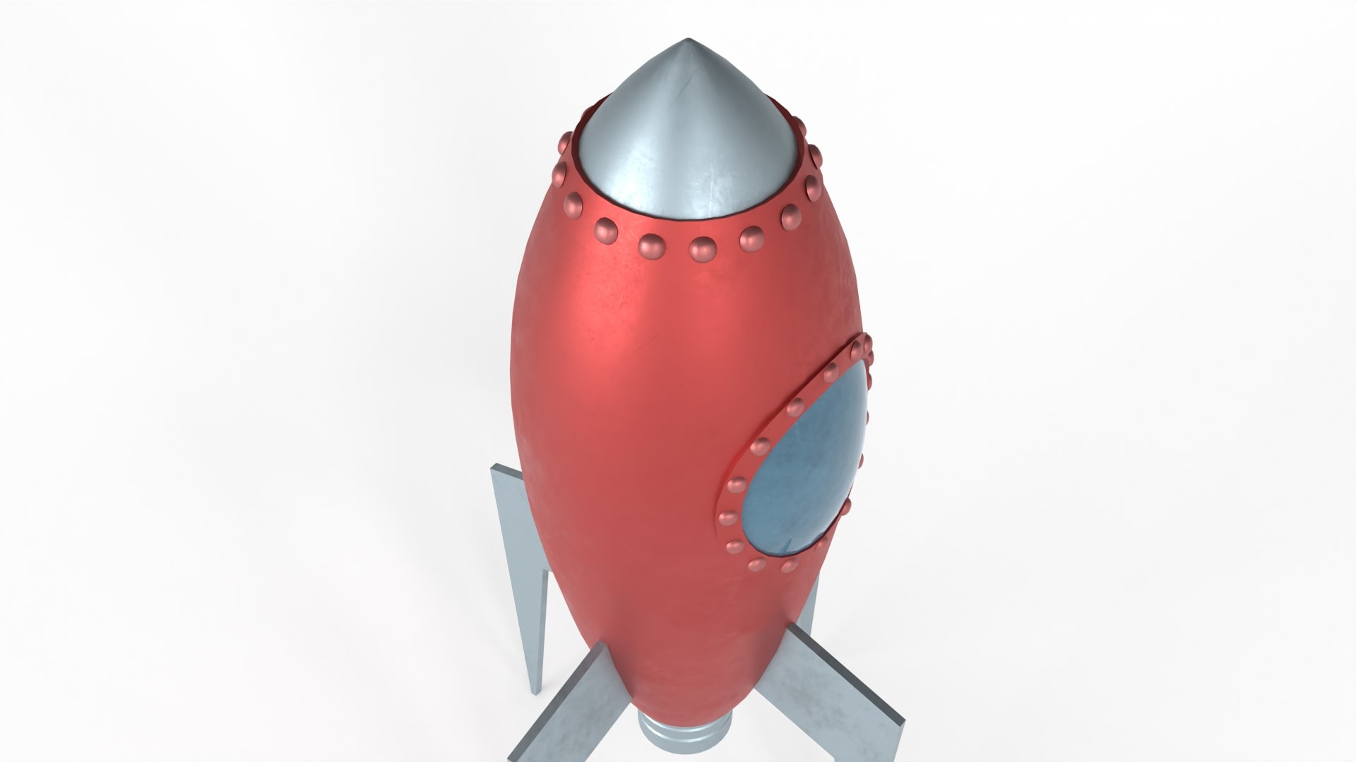 Red Metal Rocket 3D - TurboSquid 1652836