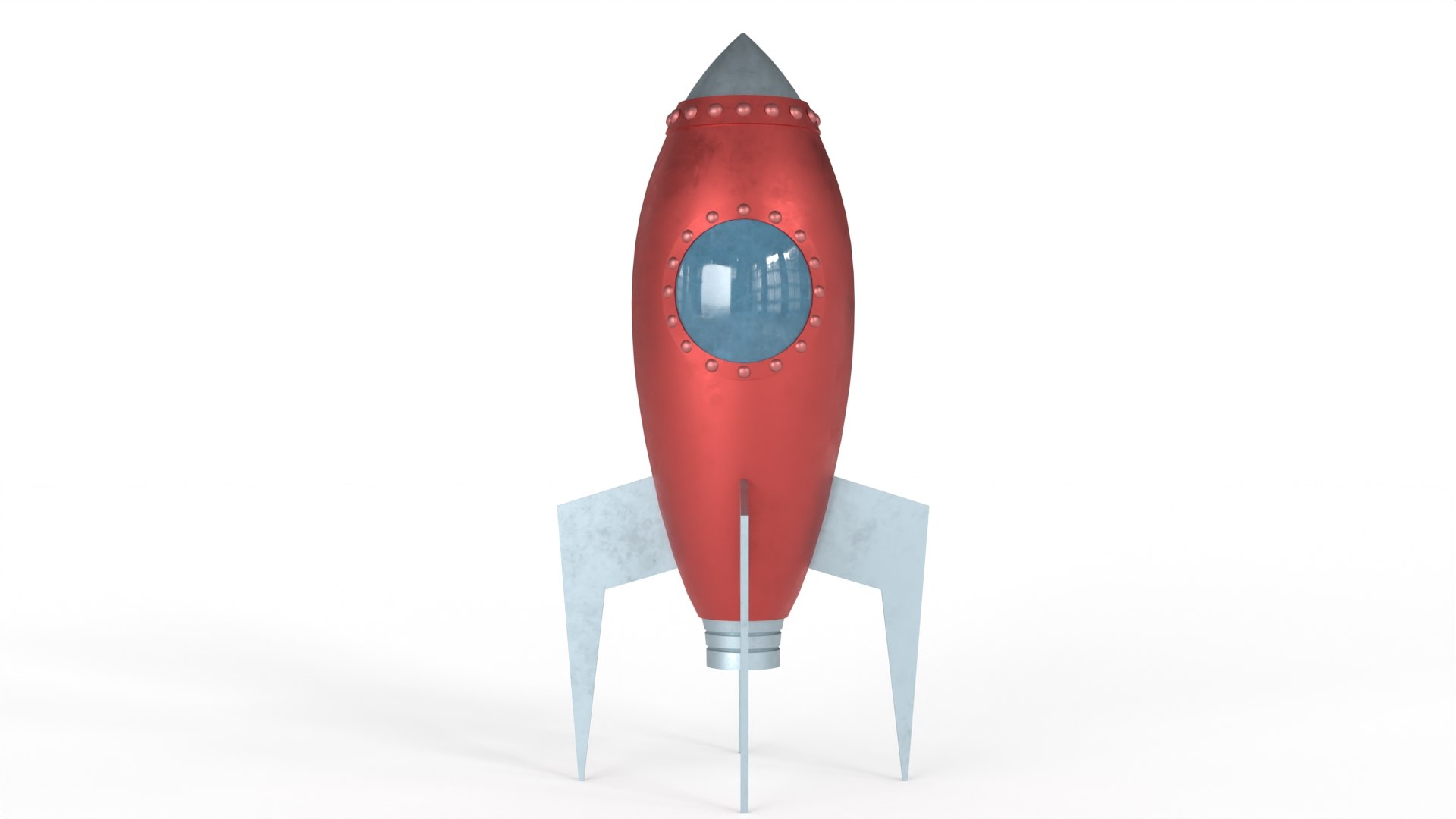 Red Metal Rocket 3D - TurboSquid 1652836