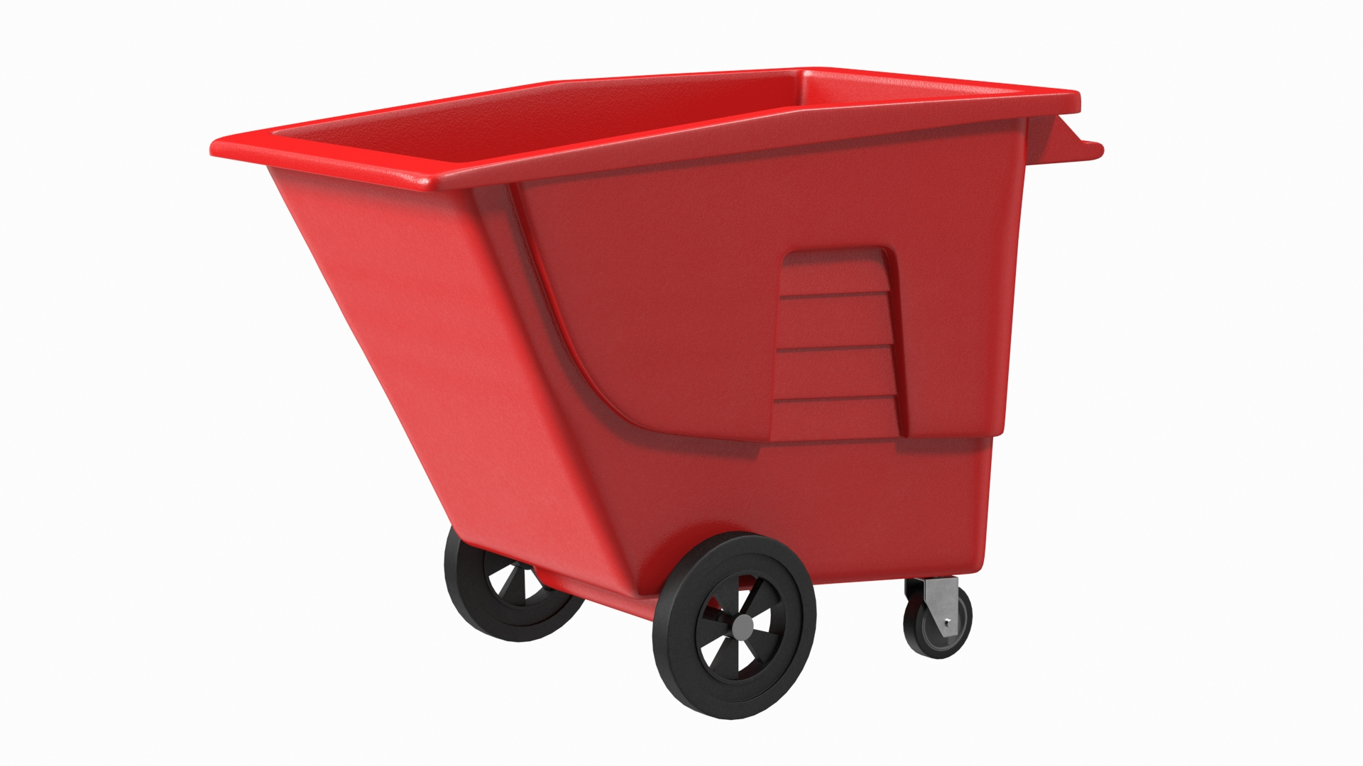 Commercial Wheeled Trash Cart Red 3D Model - TurboSquid 2144103