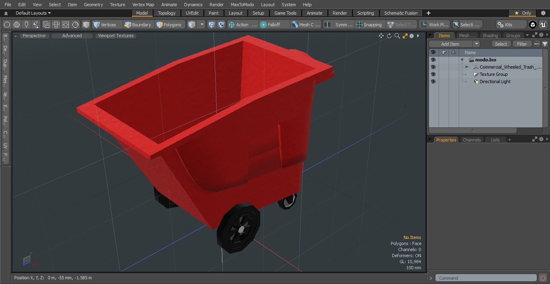 Commercial Wheeled Trash Cart Red 3D model - TurboSquid 2144103