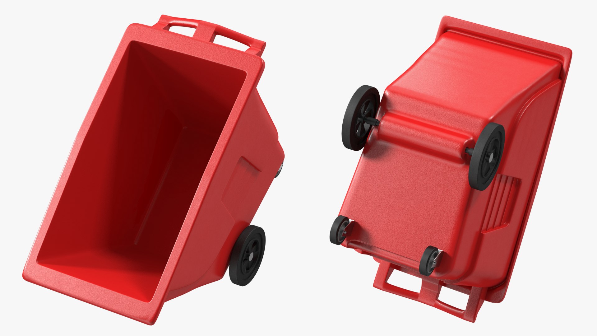 Commercial Wheeled Trash Cart Red 3D Model - TurboSquid 2144103