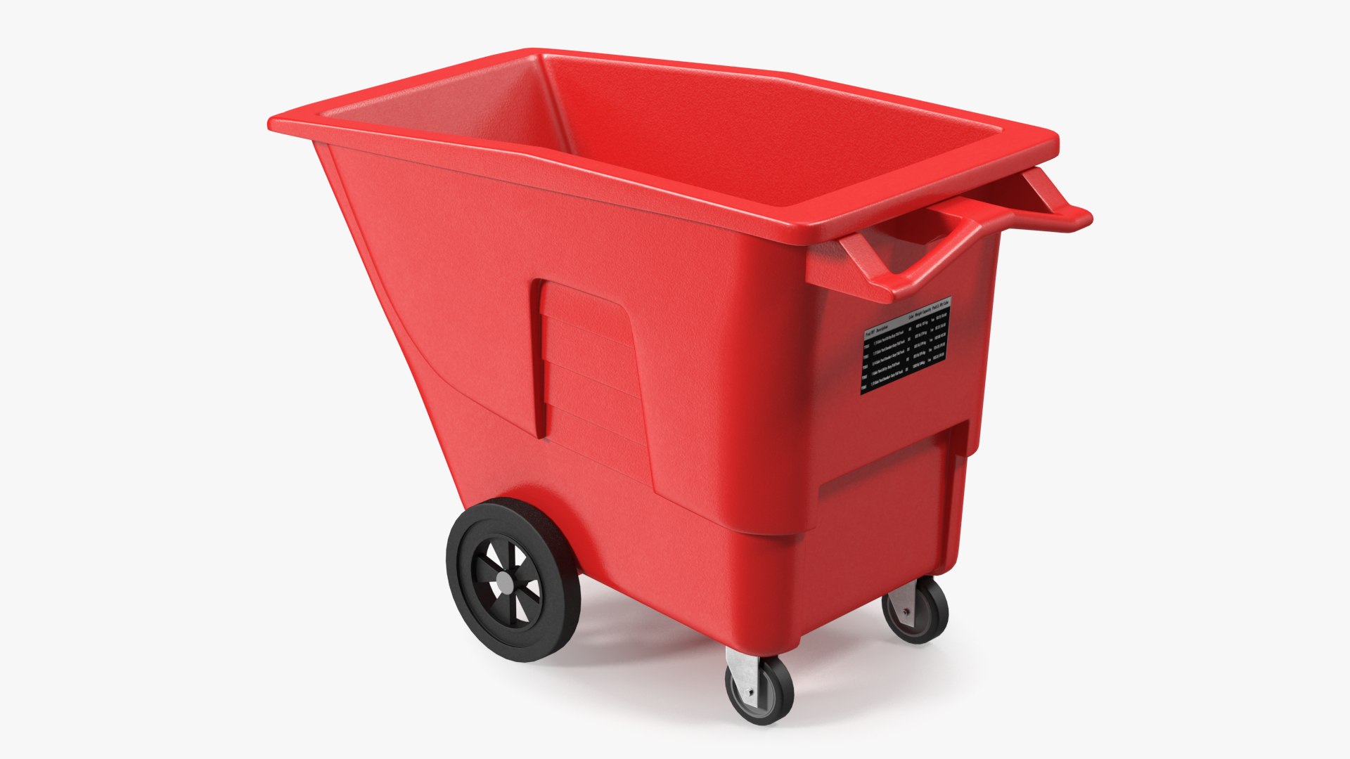 Commercial Wheeled Trash Cart Red 3D Model - TurboSquid 2144103