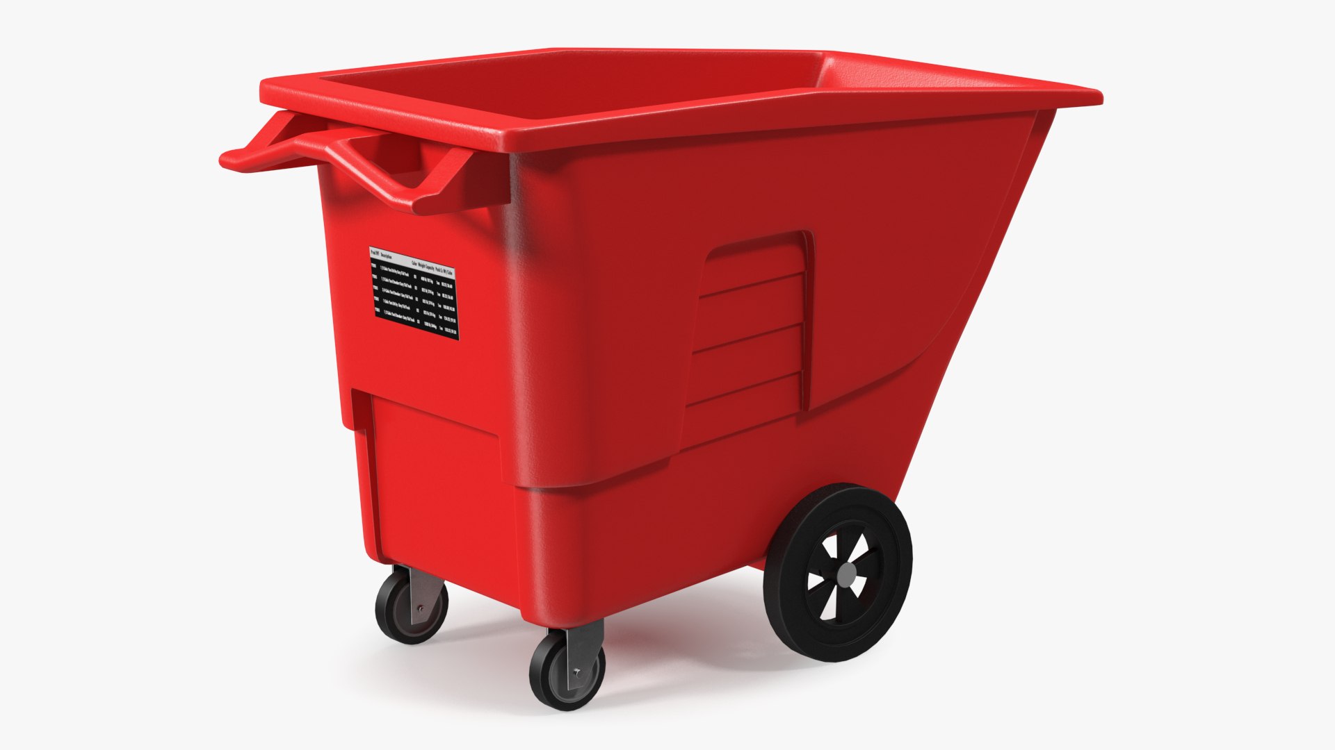 Commercial Wheeled Trash Cart Red 3D model - TurboSquid 2144103