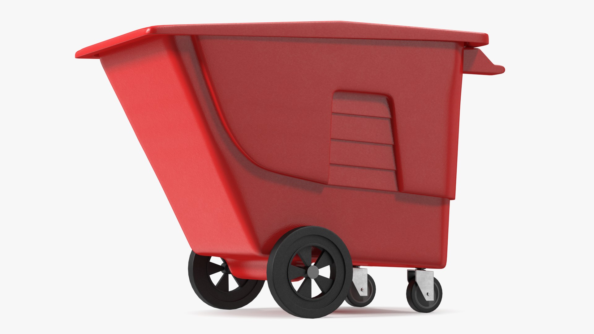Commercial Wheeled Trash Cart Red 3D Model - TurboSquid 2144103