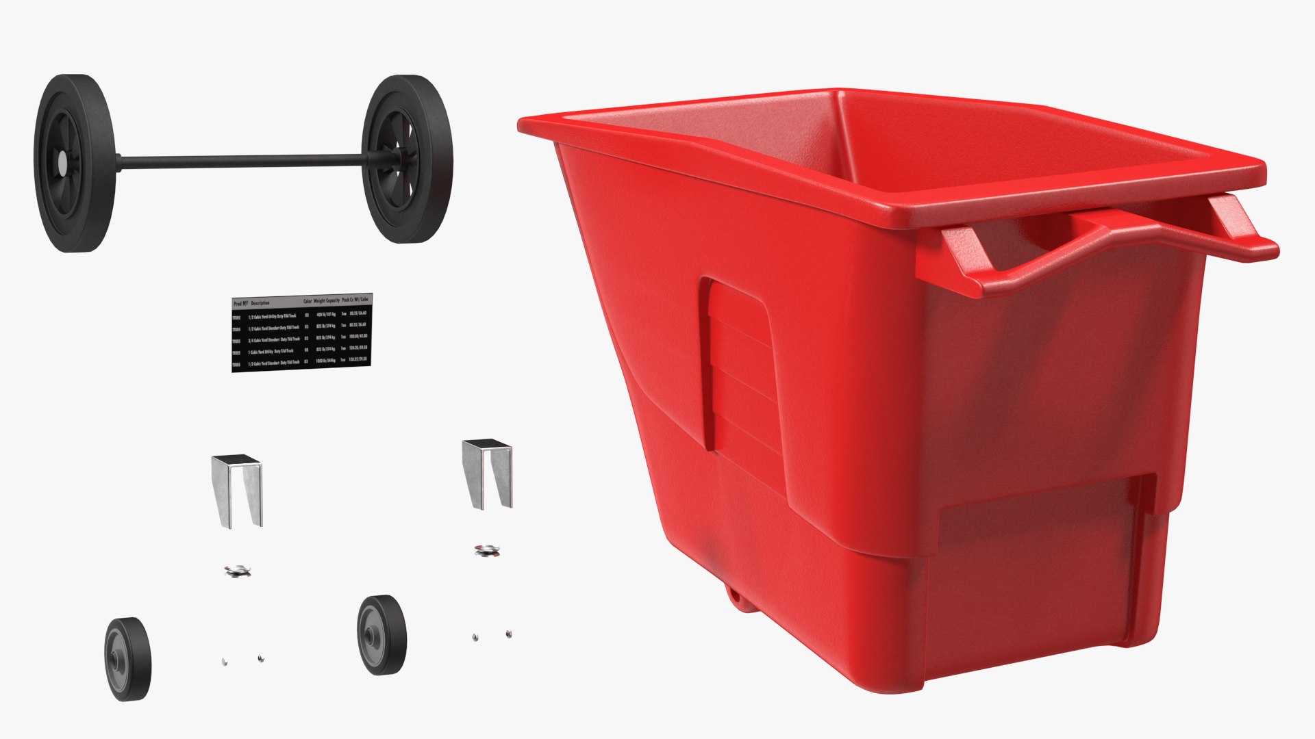 Commercial Wheeled Trash Cart Red 3D Model - TurboSquid 2144103