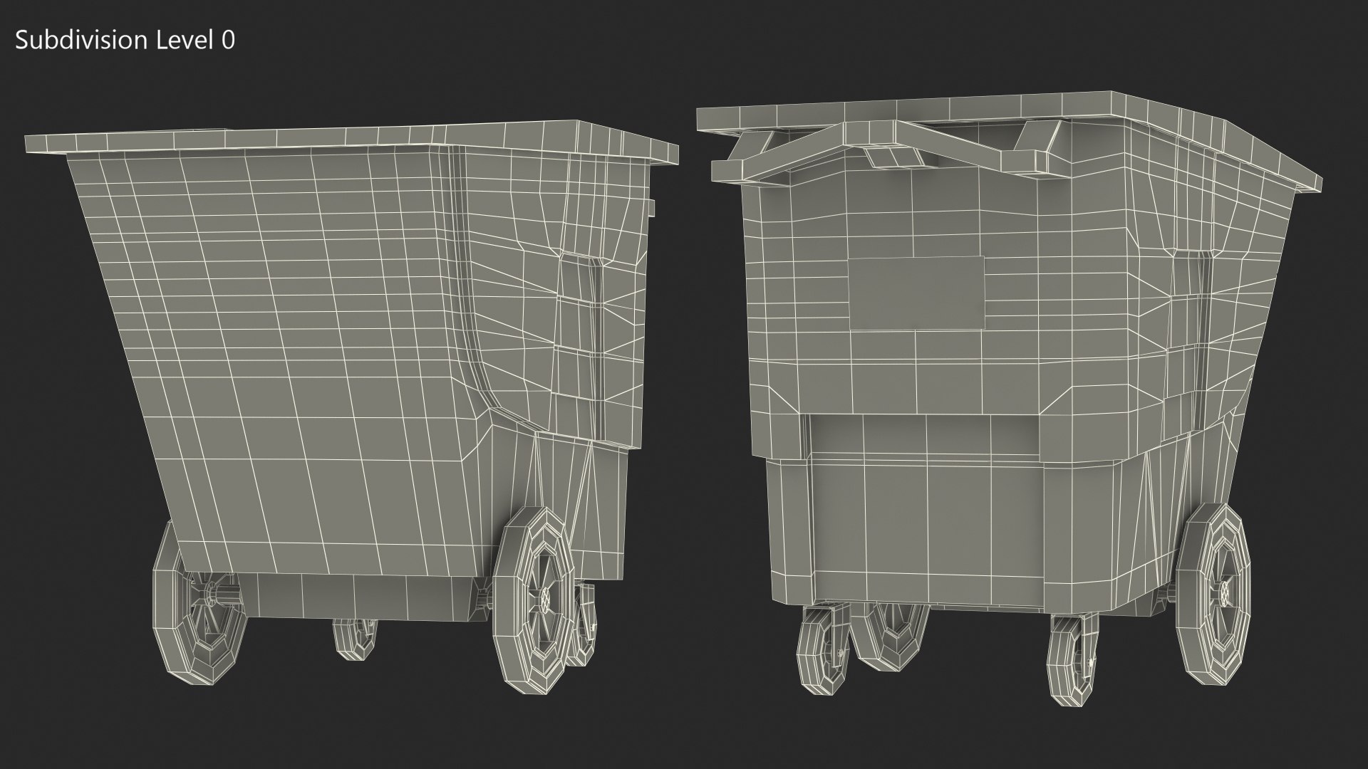 Commercial Wheeled Trash Cart Red 3D Model - TurboSquid 2144103