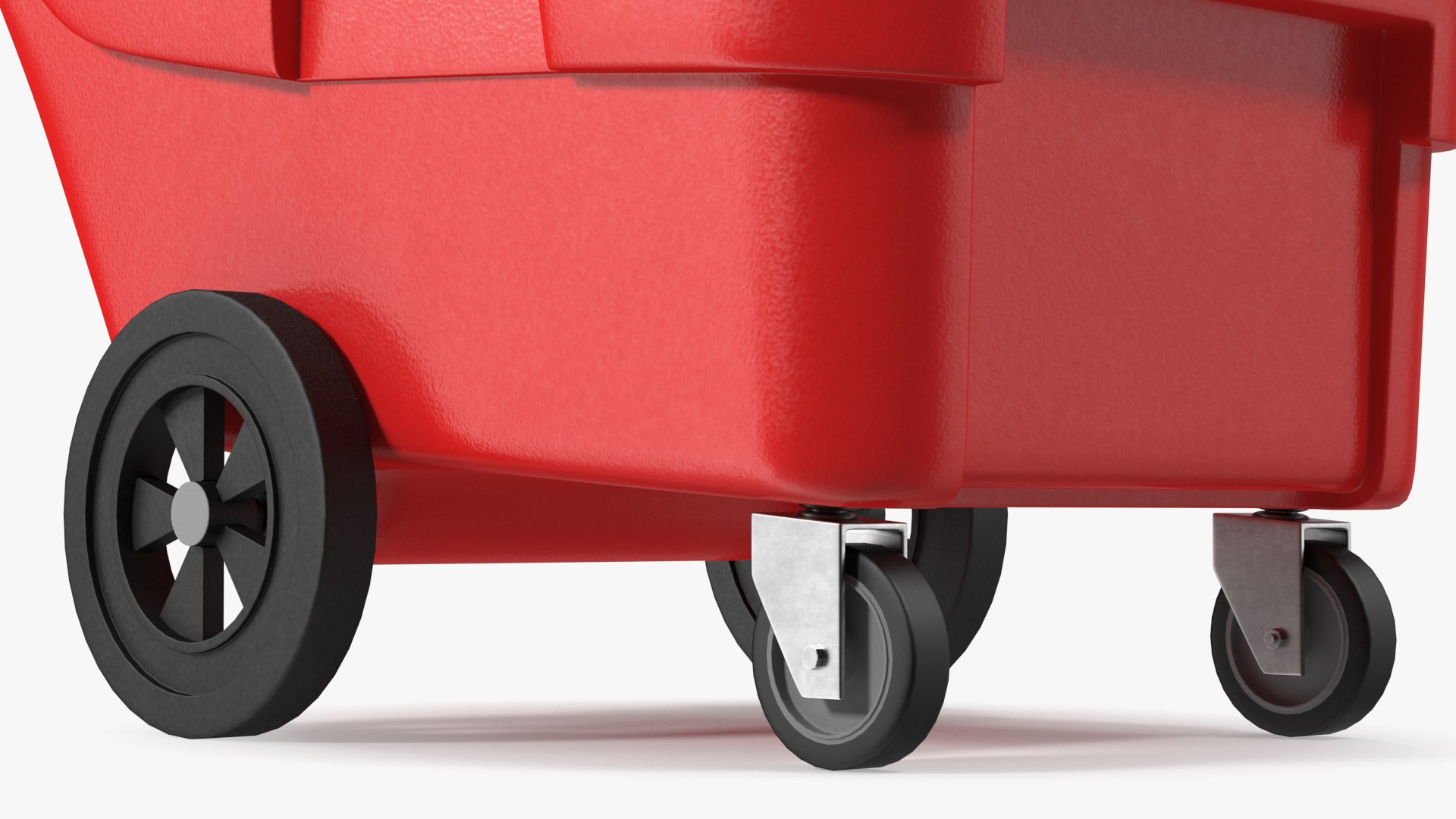 Commercial Wheeled Trash Cart Red 3D Model - TurboSquid 2144103