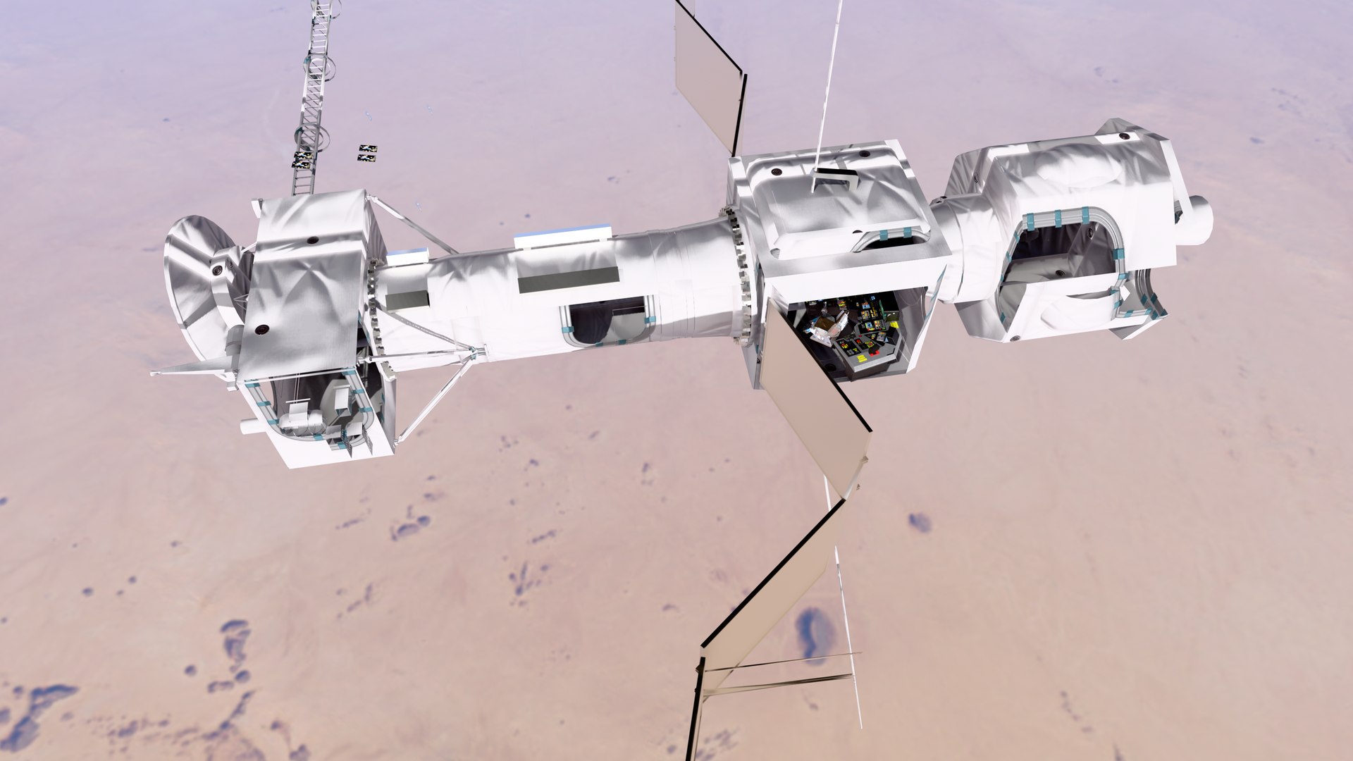 Modular Space Satellite With Control Room Model - TurboSquid 2410684
