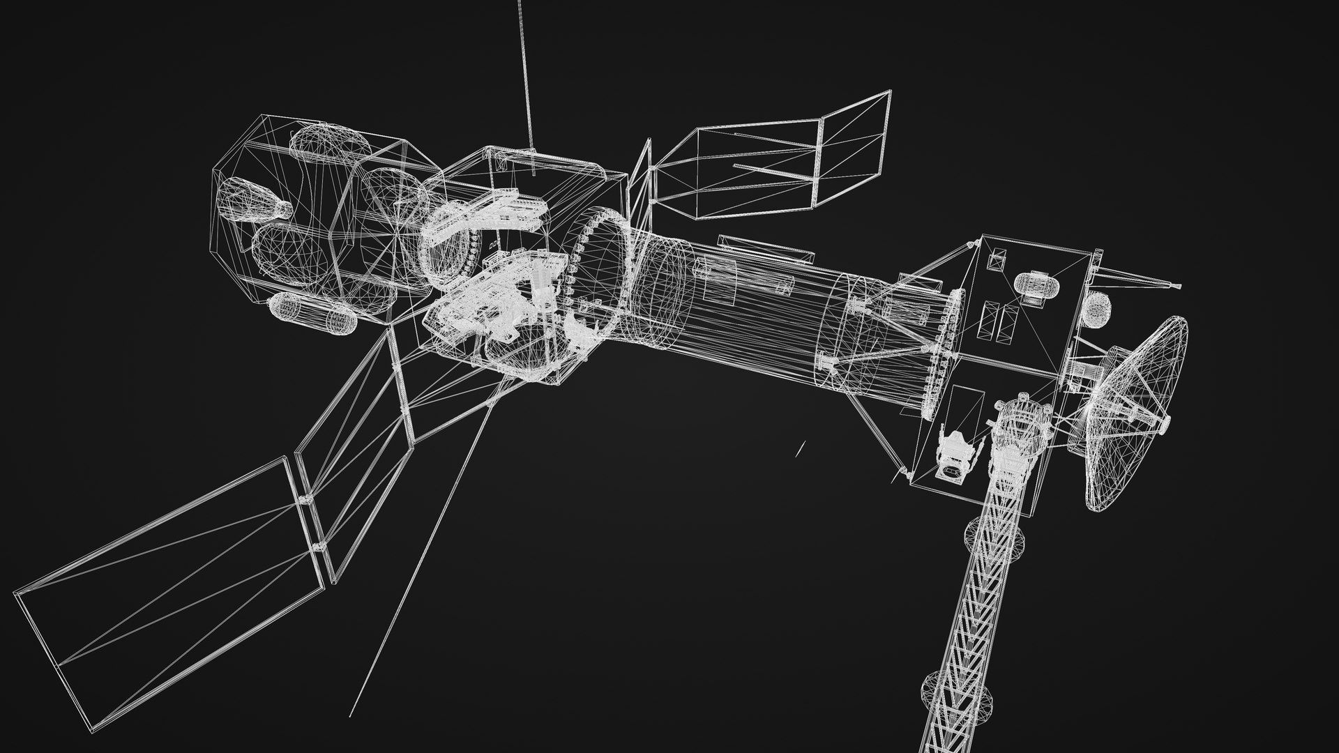 Modular Space Satellite With Control Room Model - TurboSquid 2410684