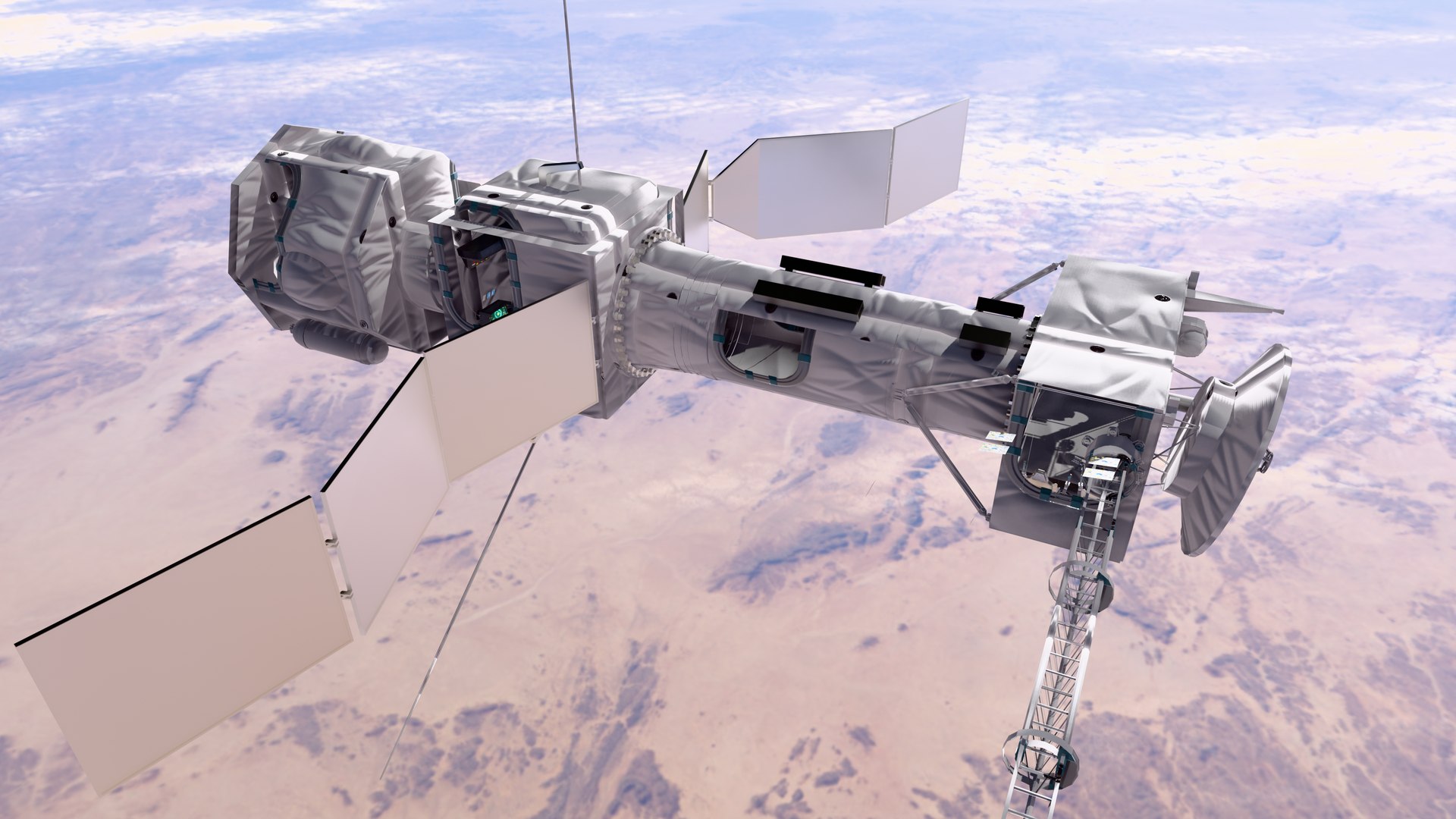 Modular Space Satellite With Control Room Model - TurboSquid 2410684