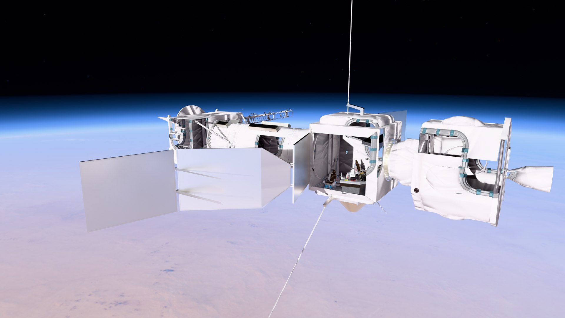 Modular Space Satellite With Control Room Model - TurboSquid 2410684