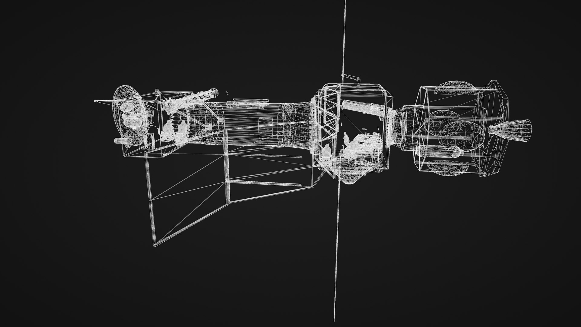 Modular Space Satellite With Control Room Model - TurboSquid 2410684