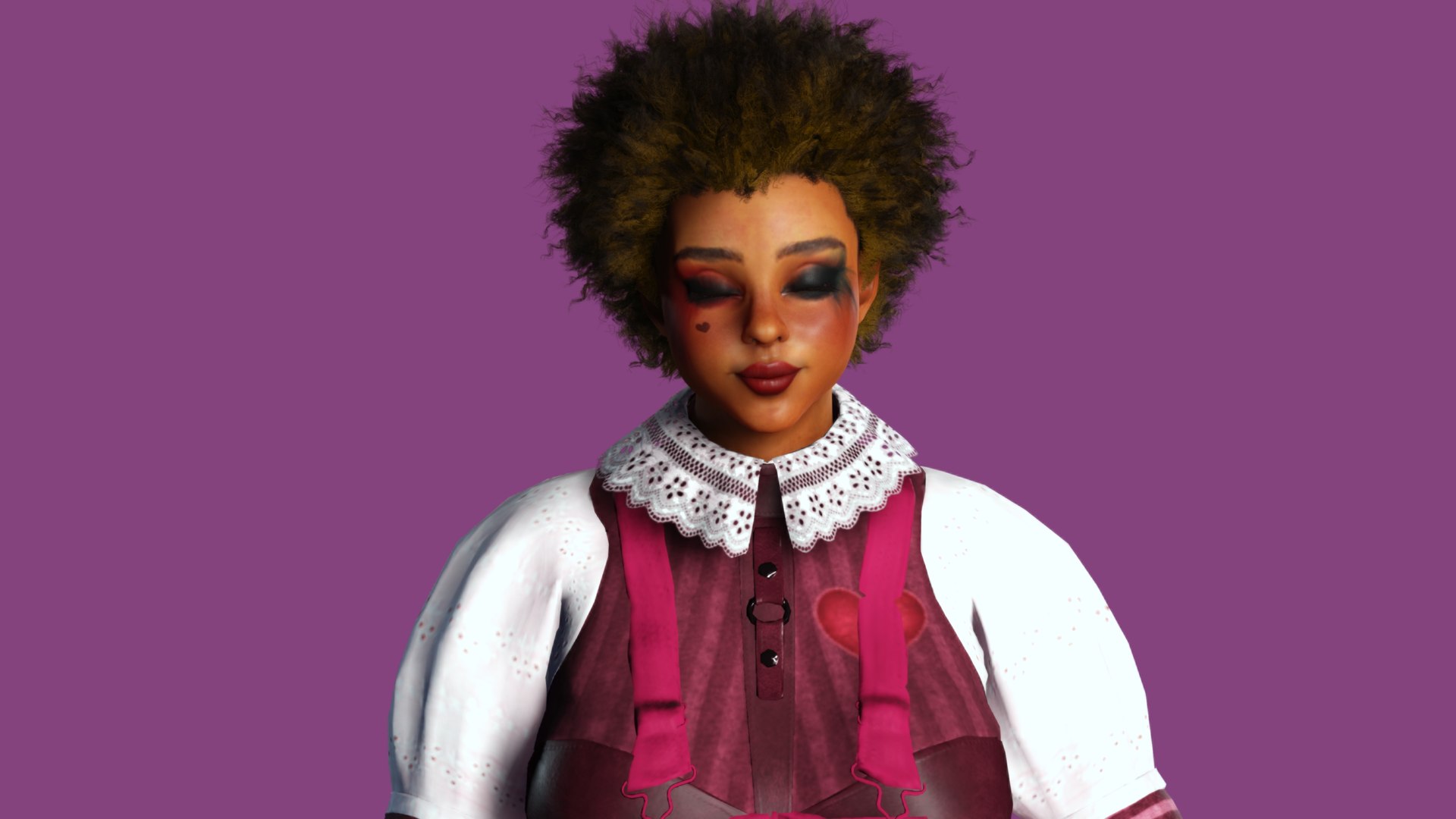 3D Model AAA 3D REALISTIC CHARACTER - FEMALE CLOWN COSPLAY - TurboSquid ...