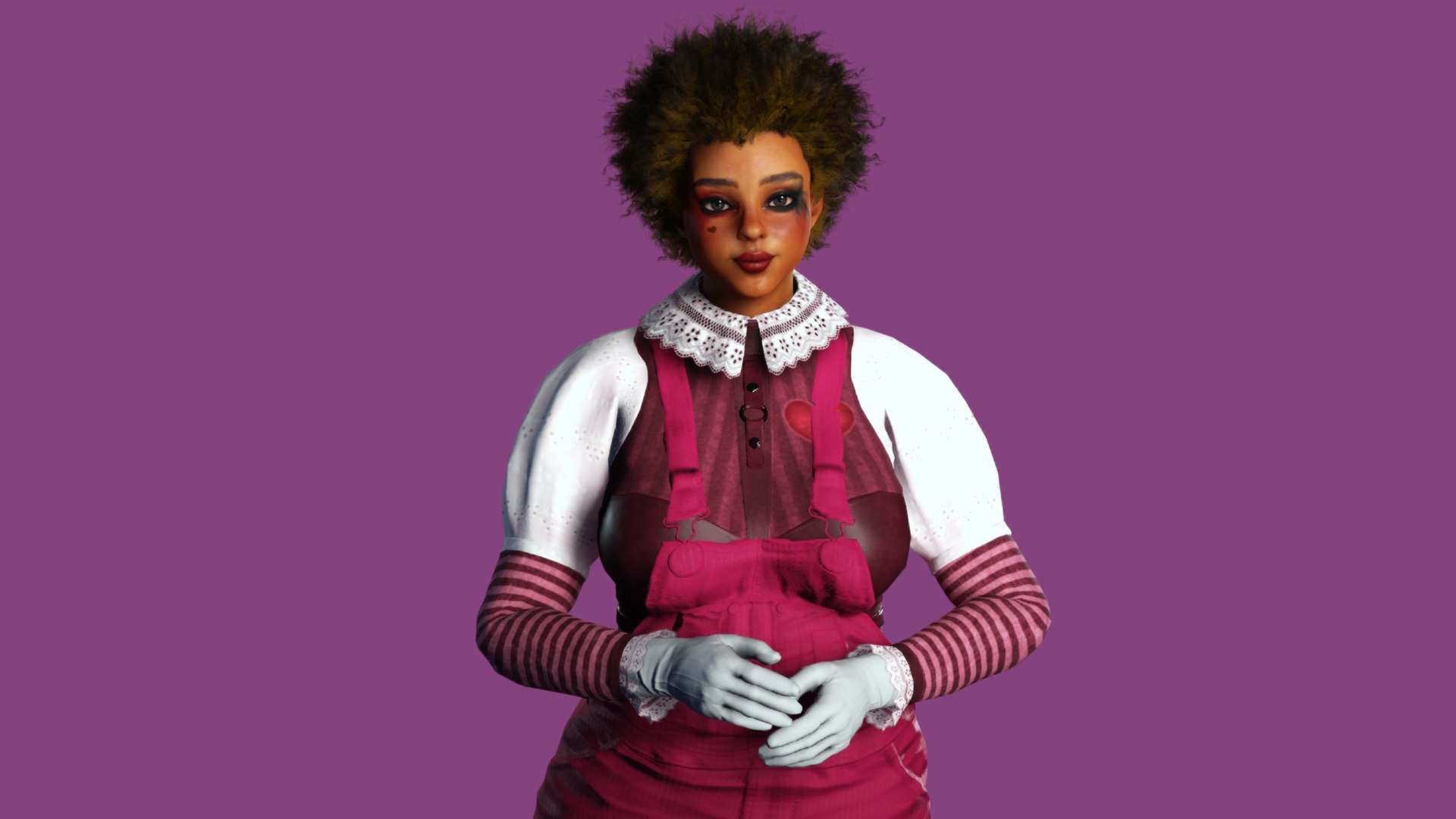 3D Model AAA 3D REALISTIC CHARACTER - FEMALE CLOWN COSPLAY - TurboSquid ...