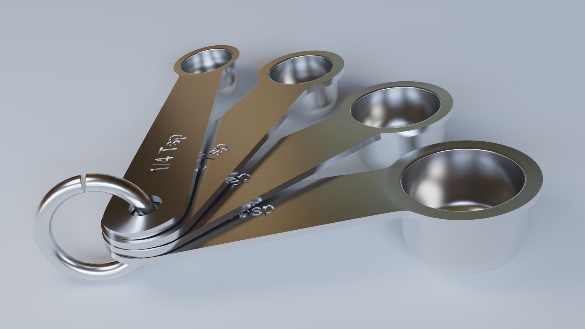 Stainless Steel Measurement Spoon Set 3D Model 3D Model - TurboSquid ...