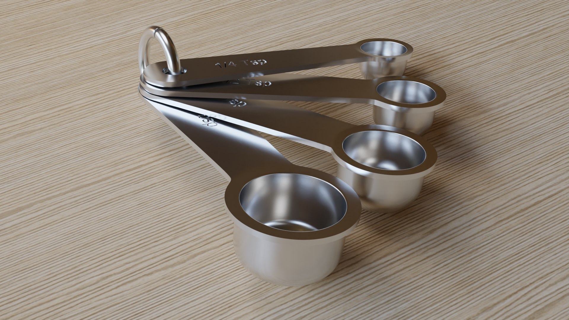 Stainless Steel Measurement Spoon Set 3D Model 3D Model - TurboSquid ...