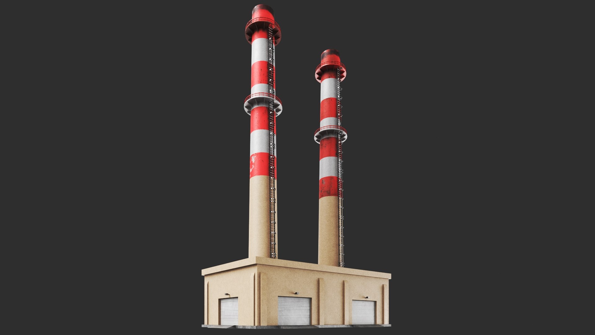 Detailed Refinery Chimneys 3D Model - TurboSquid 2338823