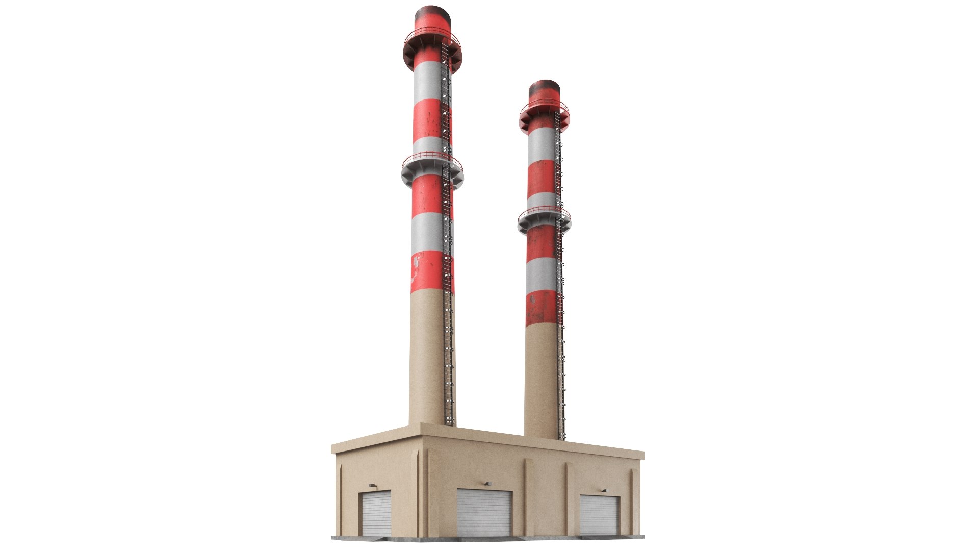 Detailed Refinery Chimneys 3D Model - TurboSquid 2338823