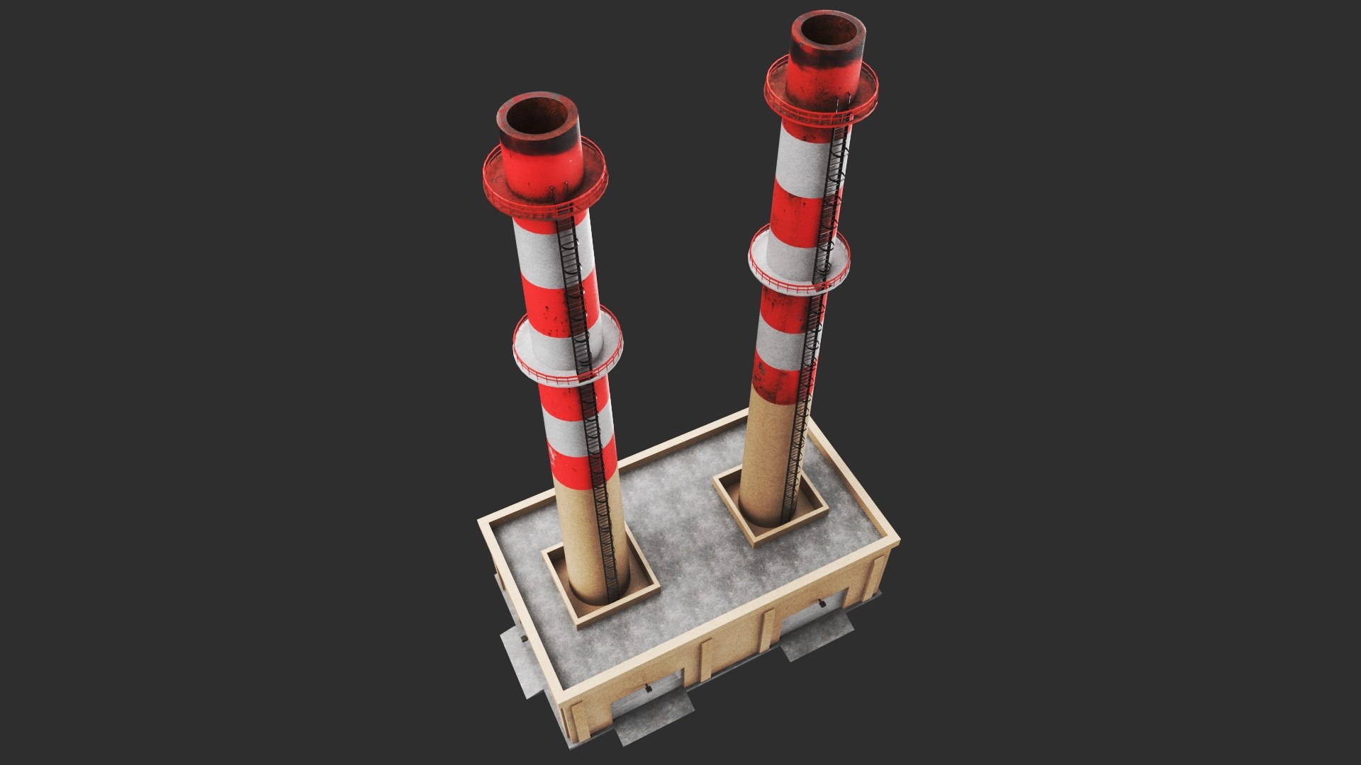 Detailed Refinery Chimneys 3D Model - TurboSquid 2338823