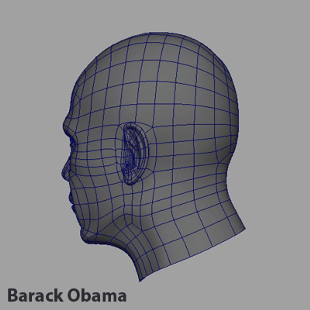 Head President Barack Obama 3d Model