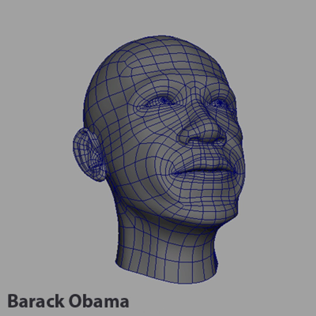 Head President Barack Obama 3d Model
